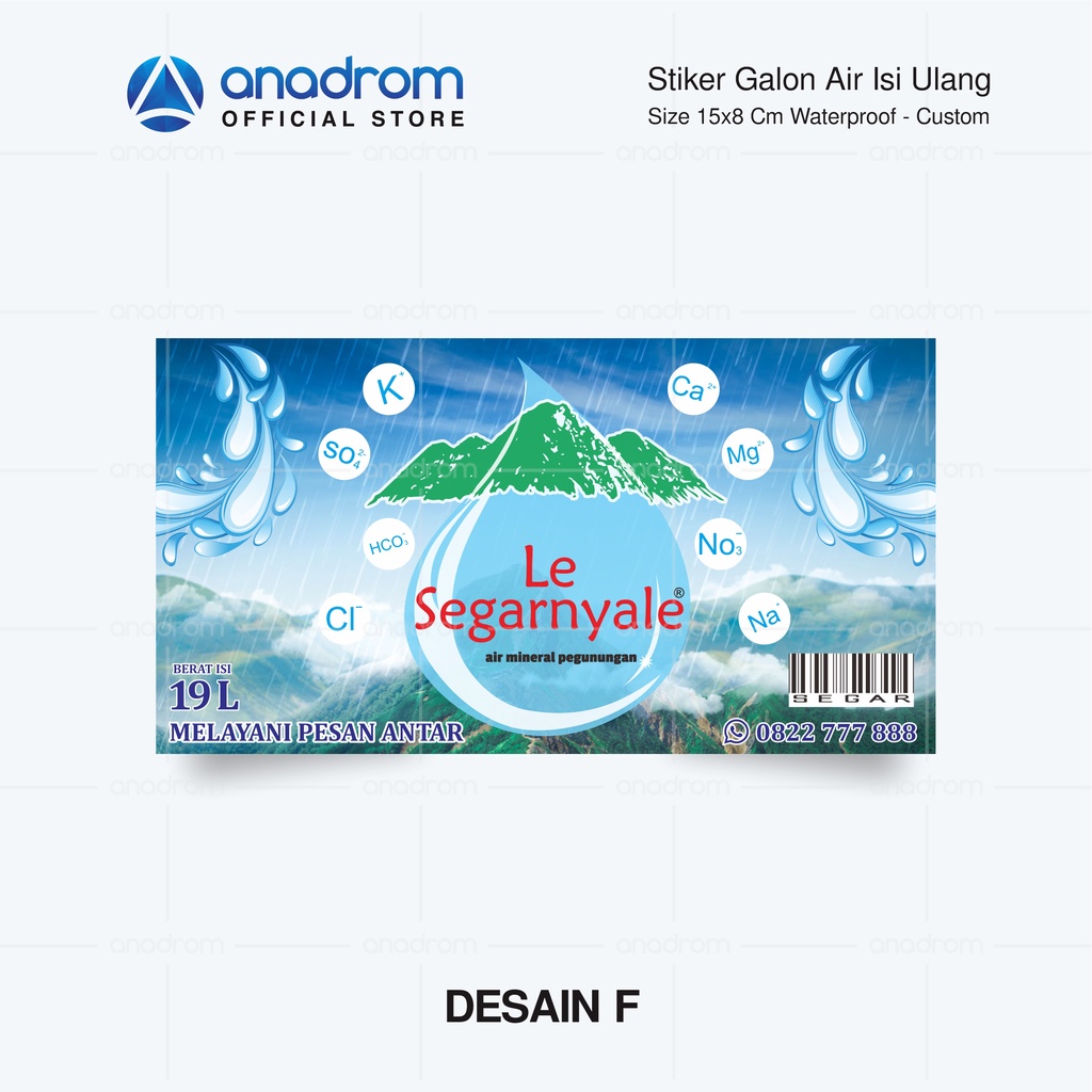 Jual Stiker Galon Air Isi Ulang | Stiker Galon Anti Air | Anadrom 3164 ...