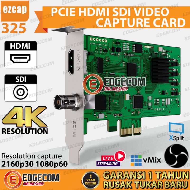 Jual EZCAP 325 PCI EXPRESS PCIE SDI HDMI Video Capture Live Streaming ...