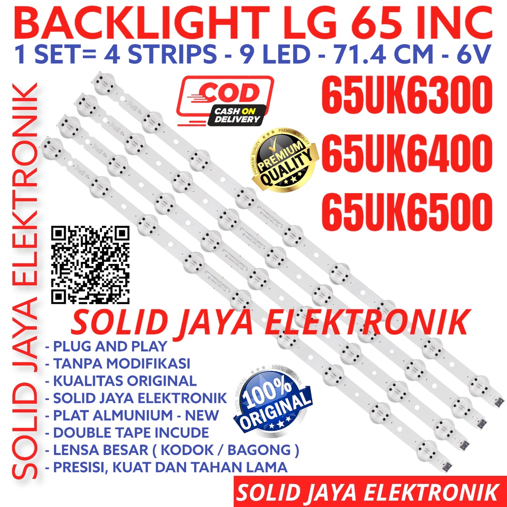 Jual BACKLIGHT TV LED LG 65 INC 65UK6300 65UK6400 65UK6500 LAMPU BL LG 65UK 9K 6V 9 KANCING ...