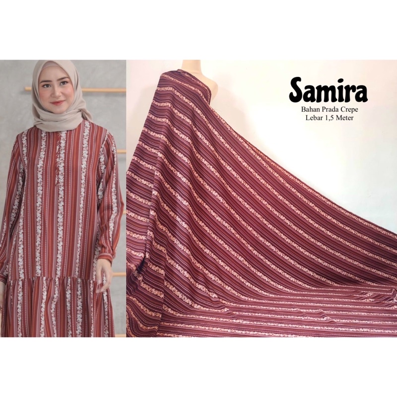 Jual KAIN BAHAN PRDA CREPE MOTIF SAMIRA | Shopee Indonesia