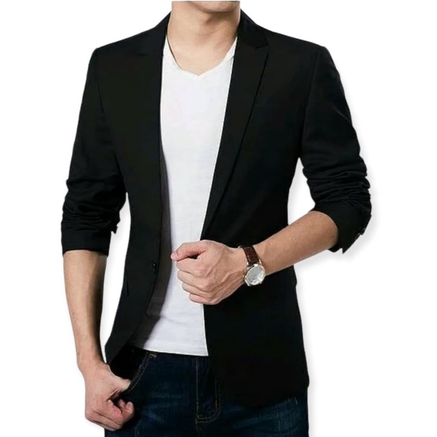 Jual Jas Cowok Casual Slimfit/ Blazer Kekinian Pria Korea/ Jas Santai ...