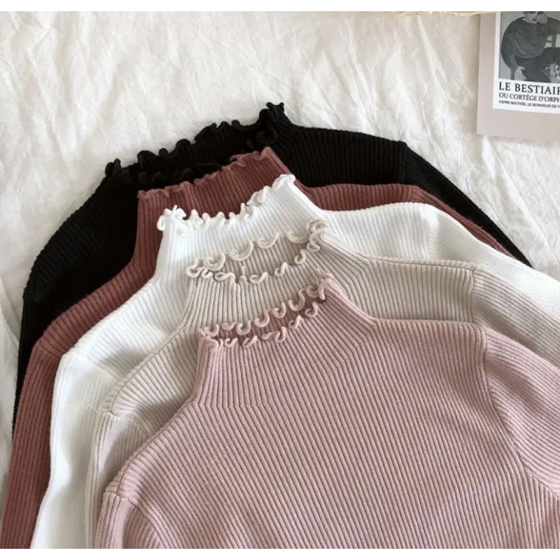 Jual Inner Rajut Turtleneck Curly | Shopee Indonesia