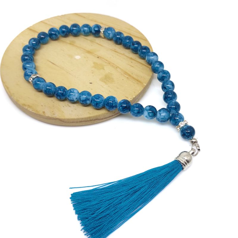Jual TASBIH EXCLUSIVE BATU SYNTETIC MANIK MANIK BIRU 33 BUTIR 8MM ...