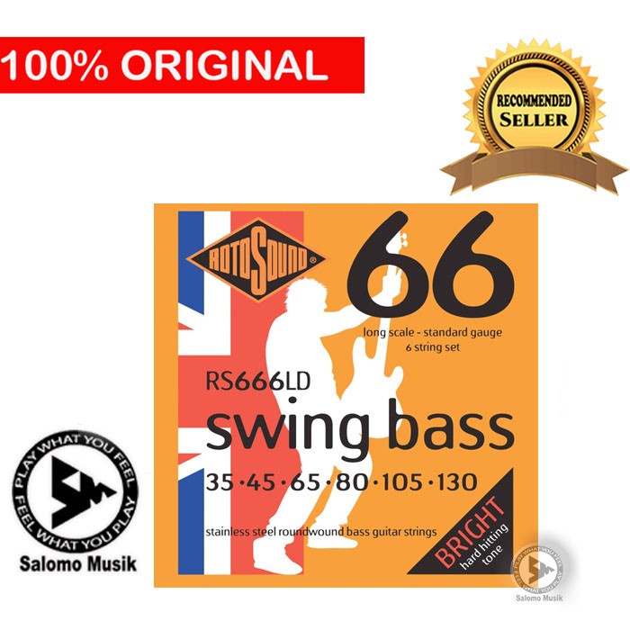 Jual Senar Bass ROTOSOUND RS666LD 35-130 STAINLESS STEEL 6 String ...