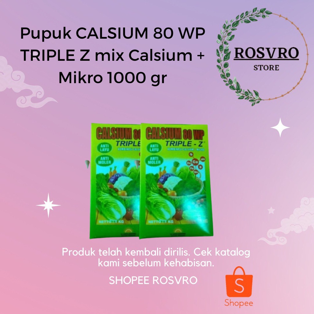 Jual Pupuk CALSIUM 80 WP TRIPLE Z mix Calsium + Mikro 1000 gr | Shopee ...