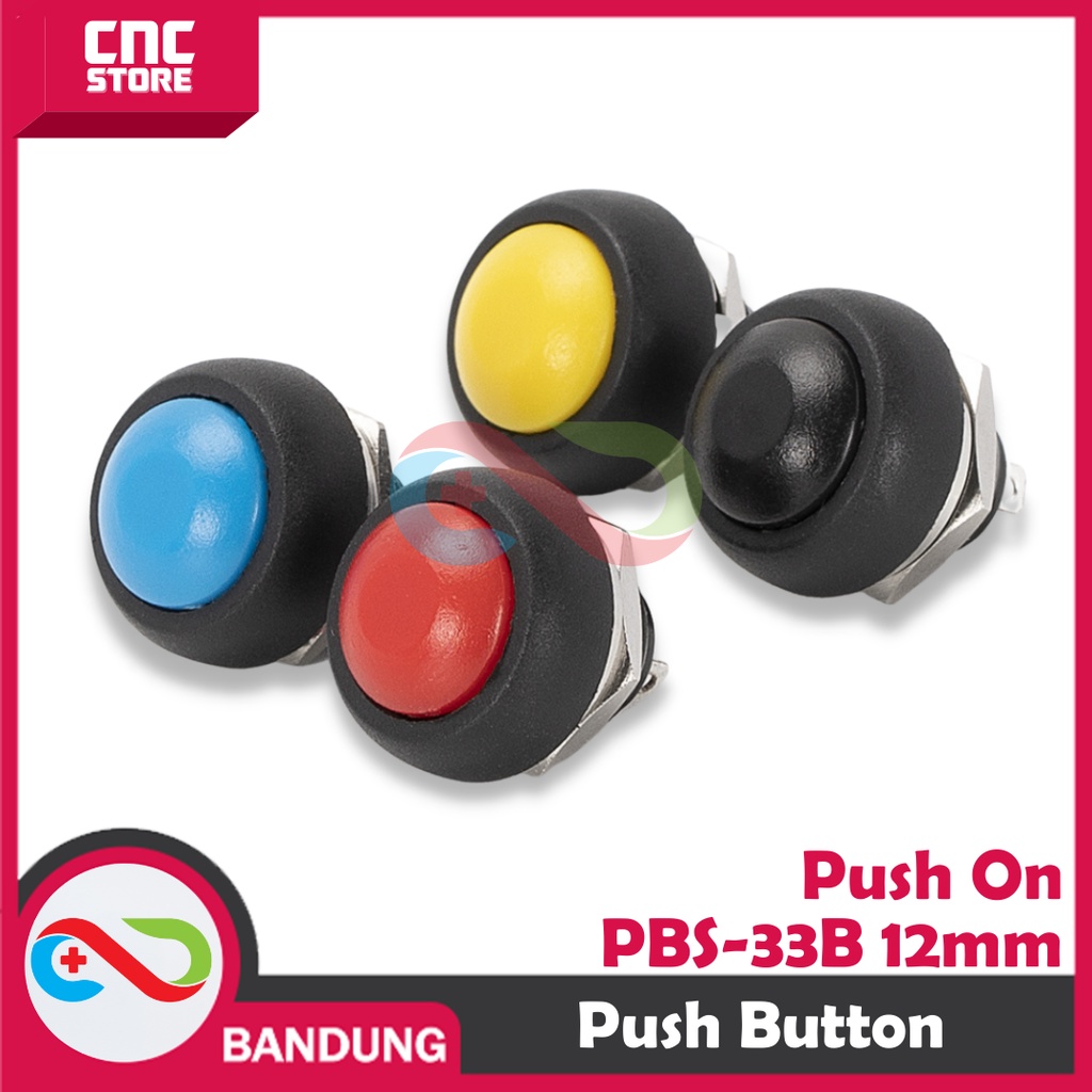 Jual PUSH BUTTON PUSH ON MOMENTARY PBS-33B 12MM | Shopee Indonesia