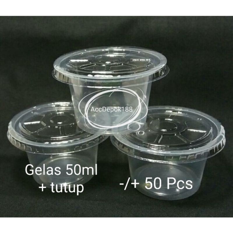 Jual GELAS CUP JELLY 50ML / CUP PUDDING / GELAS AGAR AGAR 50ML PUTIH BENING | Shopee Indonesia