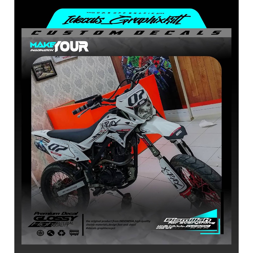 Jual 00397 sticker decals fullbody kawasaki dtracker tema garis ...