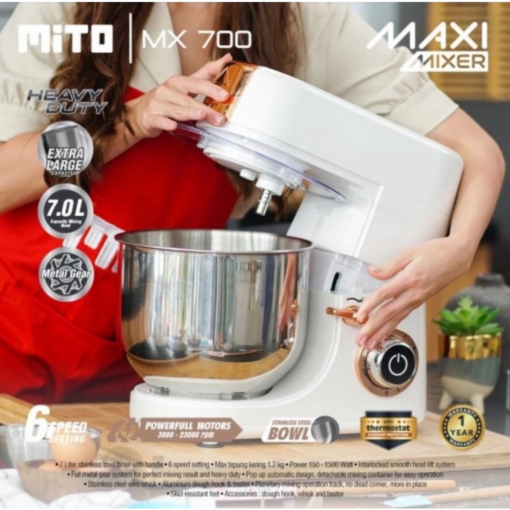 Jual STAND MIXER MAXI MITO/ MIXER KUE BESAR KAPASITAS 7 LITER ORIGINAL ...