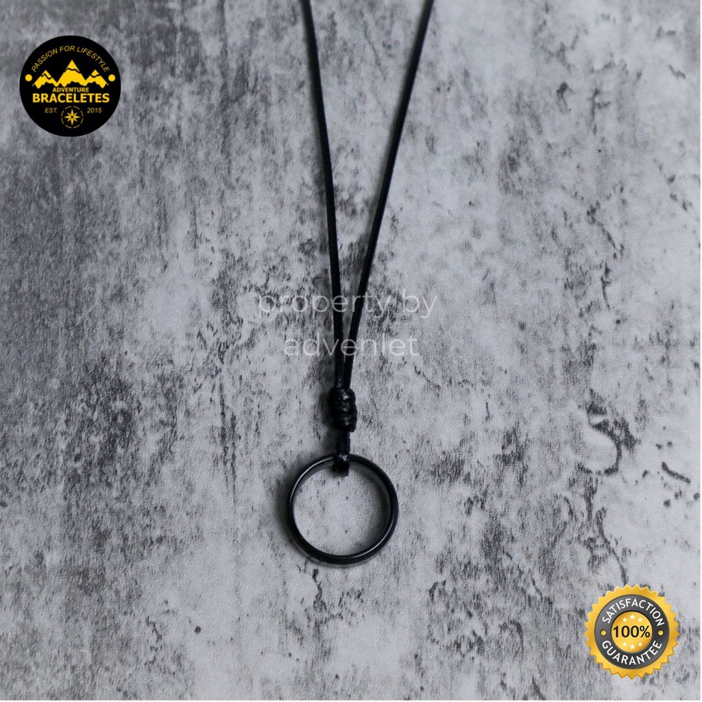 Jual Kalung Tali Hitam Pria Wanita Bandul Liontin Cincin Titanium ...