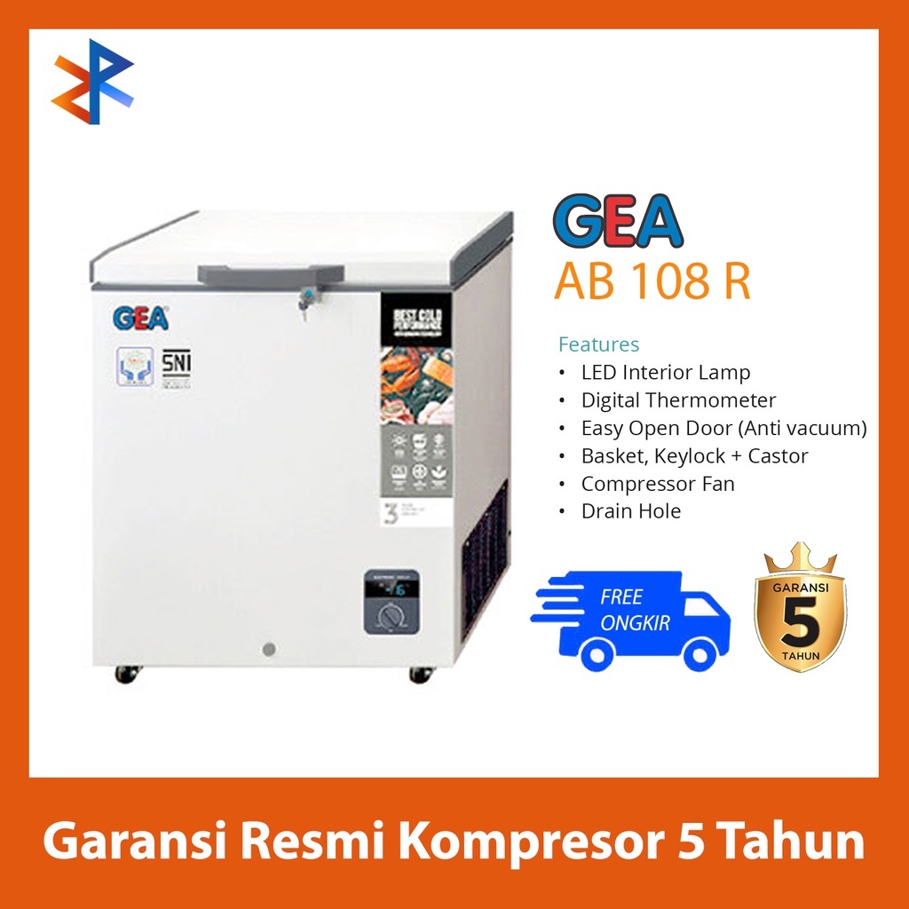 Jual GEA Freezer Box AB 108 R / AB108R Lemari Pembeku [100 Liter] | Shopee Indonesia