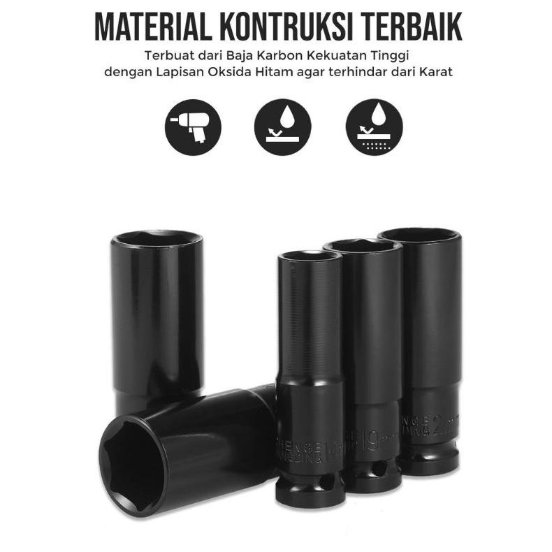 Jual Harga Heboh 10Pcs Socket Set 1/2" - Mata Socket Impact 1/2 inch ...