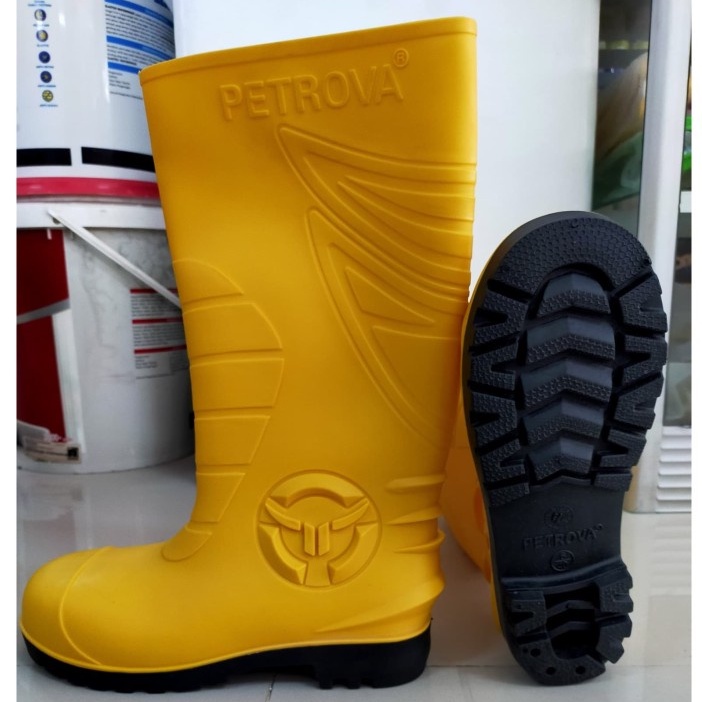 Jual Sepatu Safety Boots Petrova Kuning / Sepatu Boot Petrova | Shopee ...