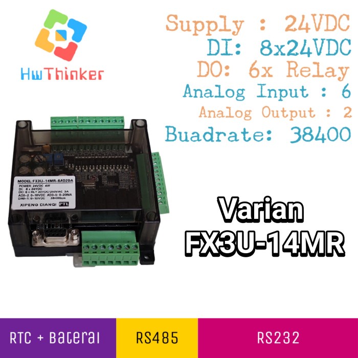 Jual Plc Plc Fx3u 14mr Fx3u 14mt 8di 6do 6ad 2da Rs232 Rs485 Rtc Shopee Indonesia 