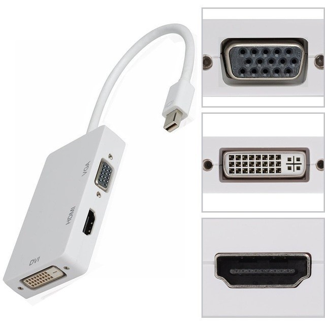 Jual kabel Thunderbolt / MINI DP Display port ke HDMI/DVI/VGA ...