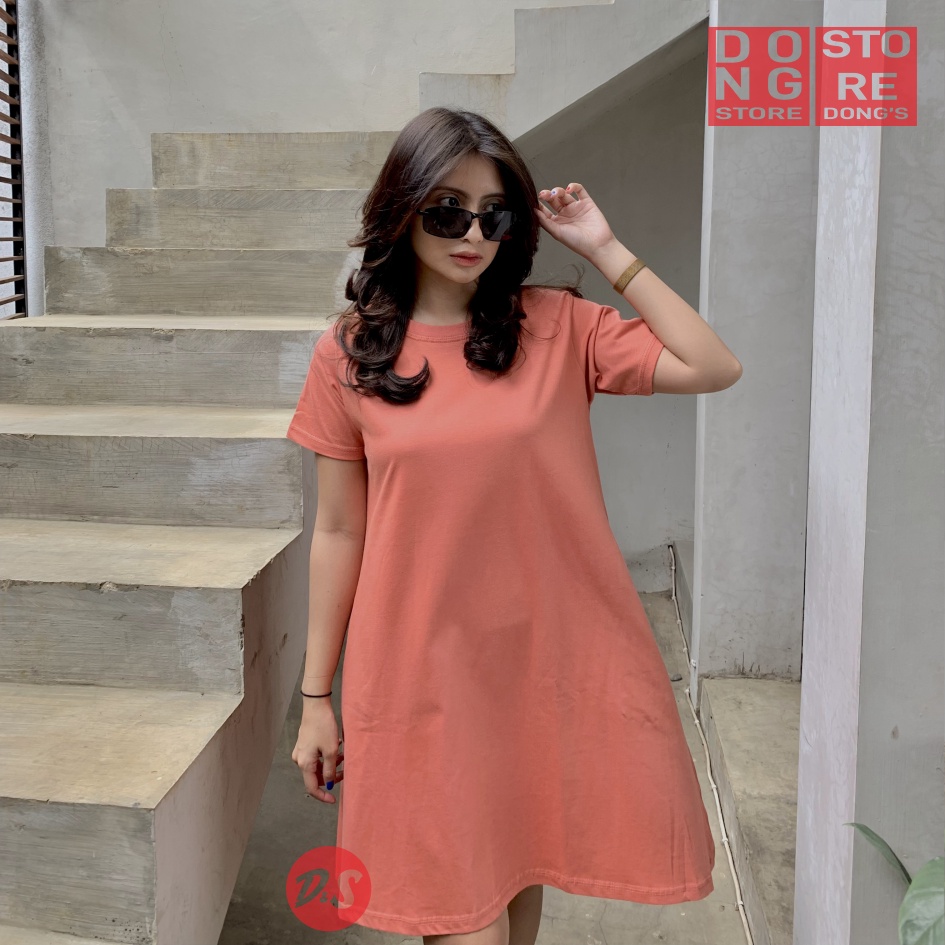 Jual Kaos Polos Dress Pocket Wanita Casual Fashion Korean Baju Atasan Midi Dres Saku Didua sisi ...