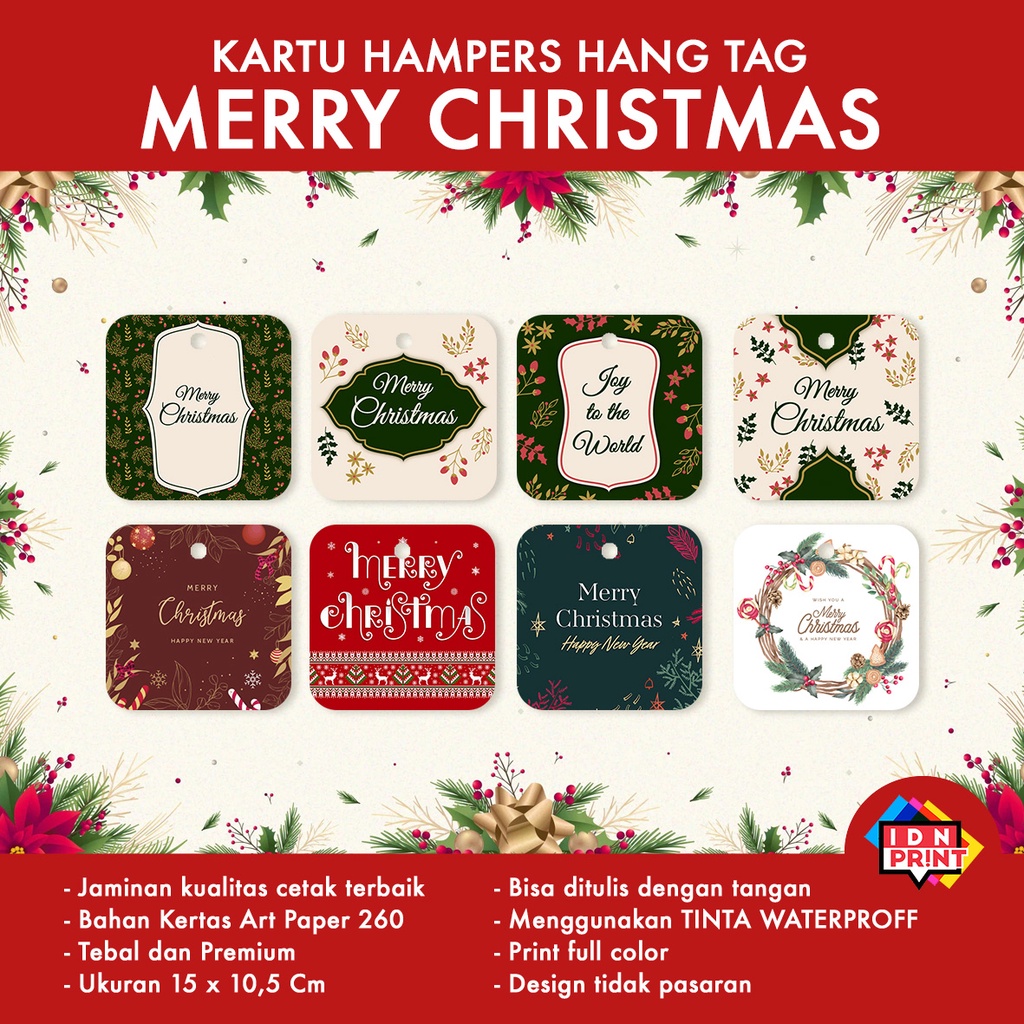 Jual KARTU HANG TAG NATAL KARTUN BOHO VINTAGE - KARTU HANGTAG - KARTU ...