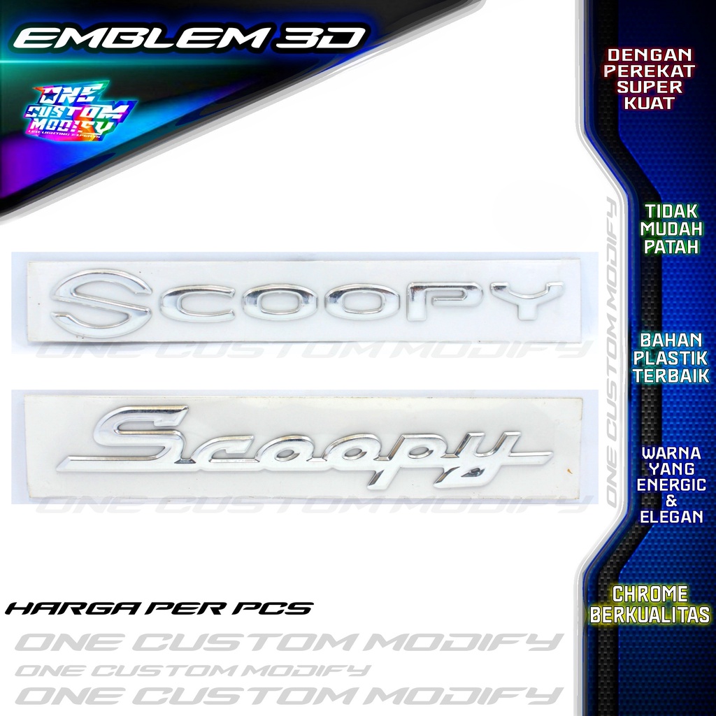 Jual EMBLEM 3D TIMBUL LOGO SCOOPY WARNA CHROME MOTOR SCOOPY 2013 2014 ...
