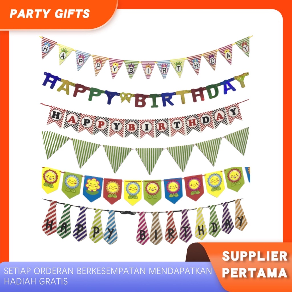 Jual Banner Flag Karakter/ Banner Happy Birthday / Banner Ulang Tahun ...