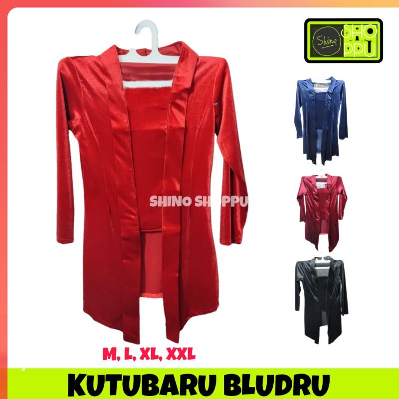 Jual Kebaya Merah Bludru/ Kutubaru Bludru M, L, XL, XXL Kebaya Bludru ...