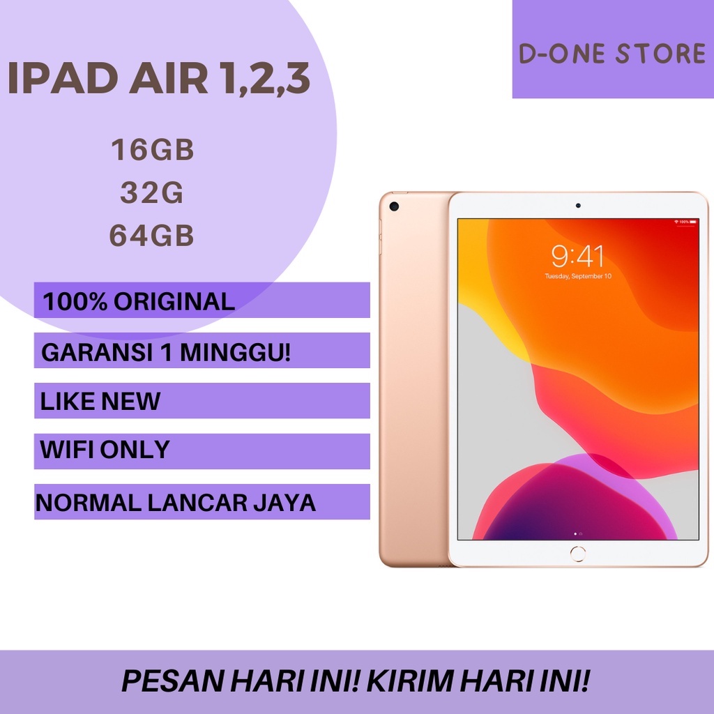 Jual IPAD AIR 1,2,3 16GB 32GB 64GB/SECOND/ORIGINAL/MULUS/LIKENEW | Shopee Indonesia