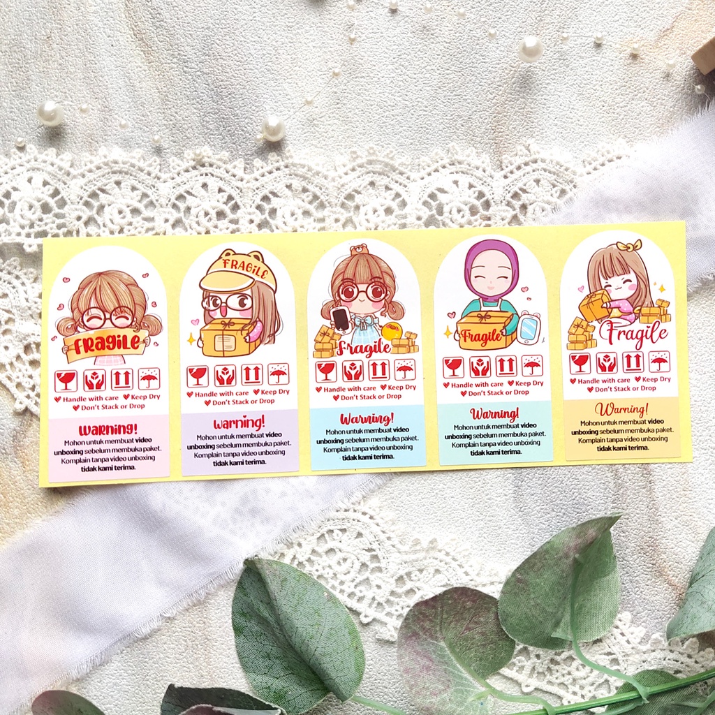 Jual FRADO Sticker Stiker Fragile bulat seal Warning Unboxing thank you ...
