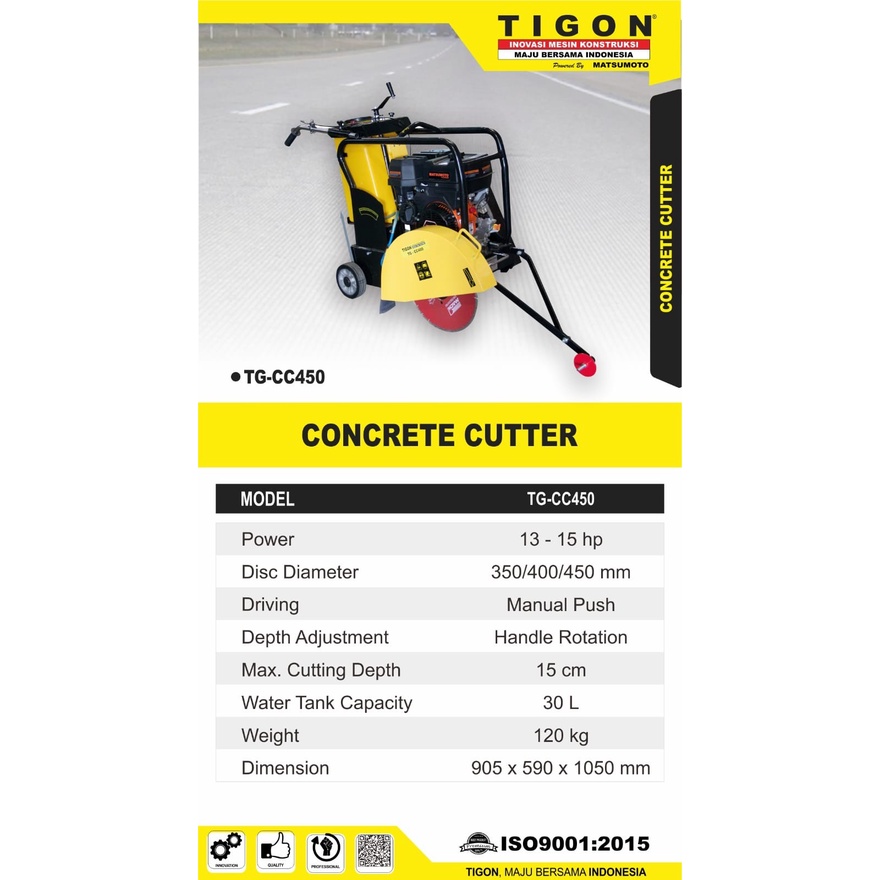 Jual Mesin Potong Aspal Beton 16 inch Concrete Cutter 16 inch Tigon ...