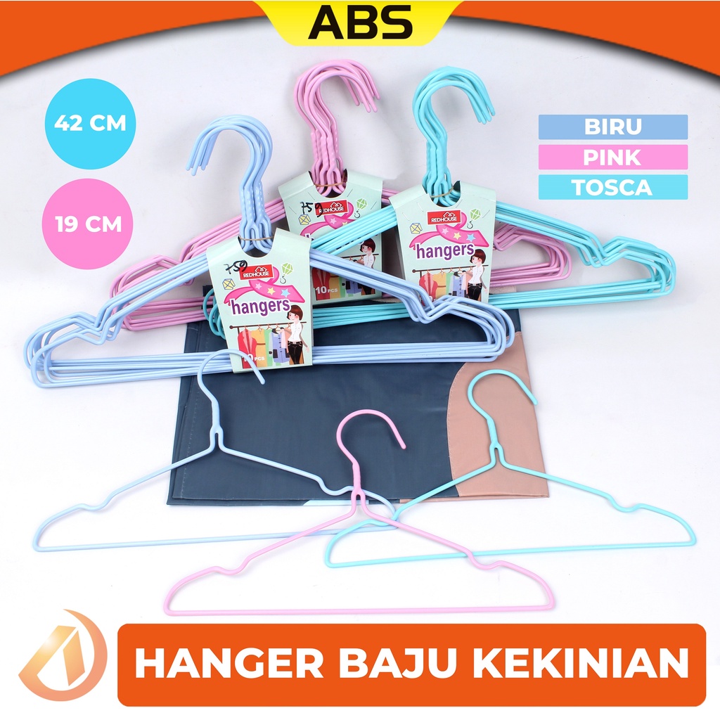 Jual ABS Hanger Kawat Stainless Hanger Warna Warni Isi 10Pcs | Shopee ...
