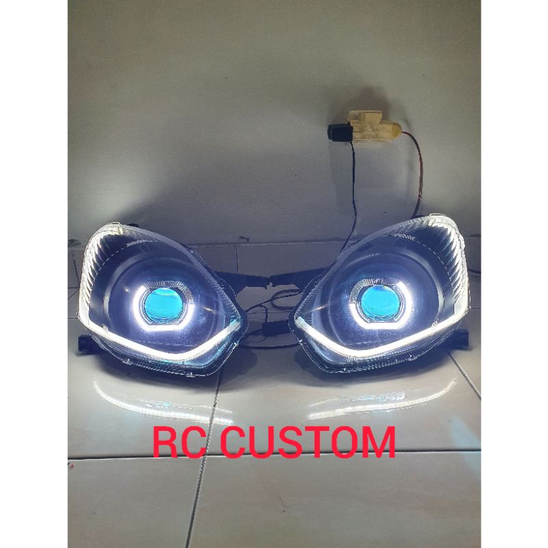 Jual headlamp agya ayla custom projector biled aes shroud bmw drl ...