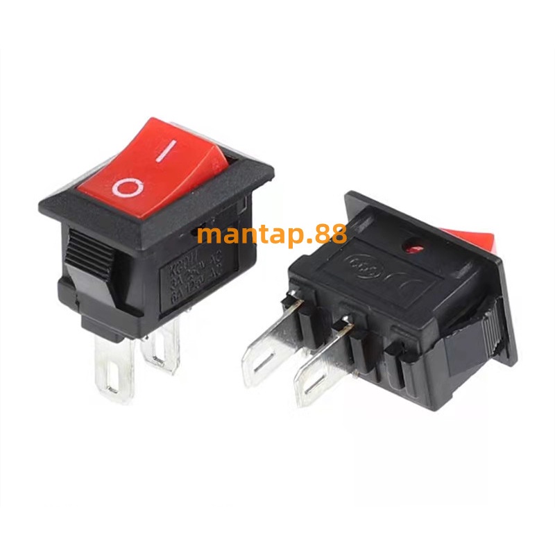 Jual Saklar Mini Merah/Hitam 15x10mm Saklar/Rocker Switch 2 pin/kaki On ...