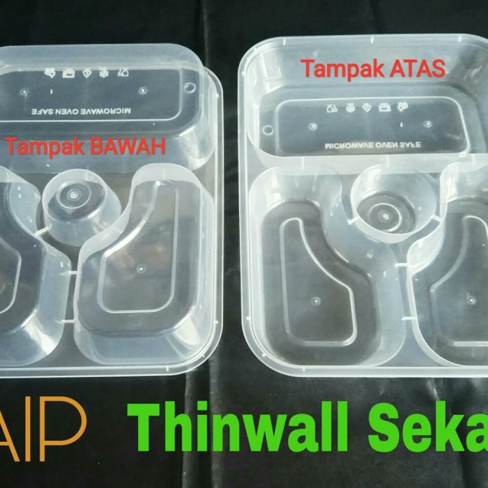 Jual NEW Thinwall Sekat Bento Sekat 4 Food Container Box makan plastik ...