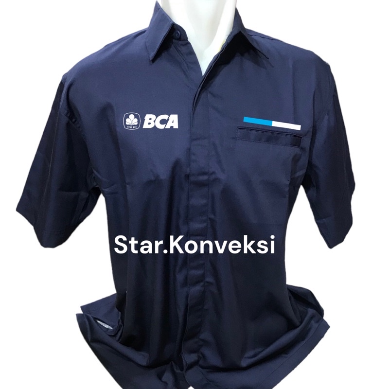Jual Seragam Dinas Kerja Kemeja PDH Baju Bank BCA Warna Navy Biru ...