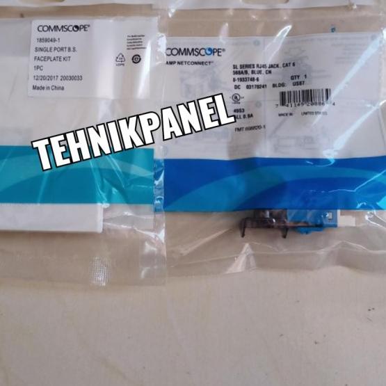 Jual MODULAR DATA CAT.6 AMP COMMSCOPE 1 LUBANG KOMPLIT MODULAR+OUTBOW ...