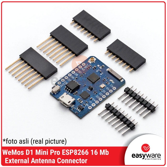 Jual WeMos D1 Mini Pro ESP8266 16MB Board with External Antenna ...