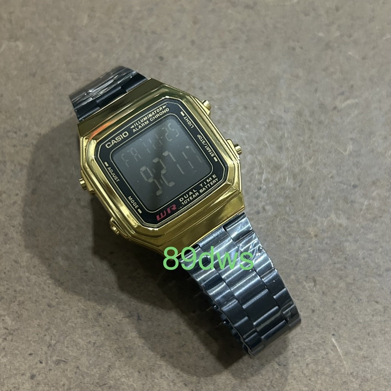 Jual jam casio premium a-178 hitam rosegold | Shopee Indonesia
