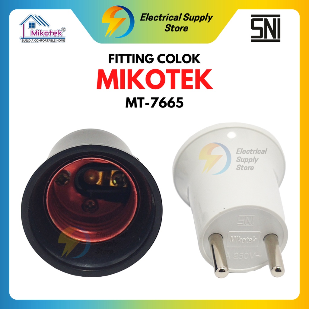 Jual FITTING COLOK MIKOTEK MT-7665 | 6A 250V | SNI | WARNA HITAM DAN ...