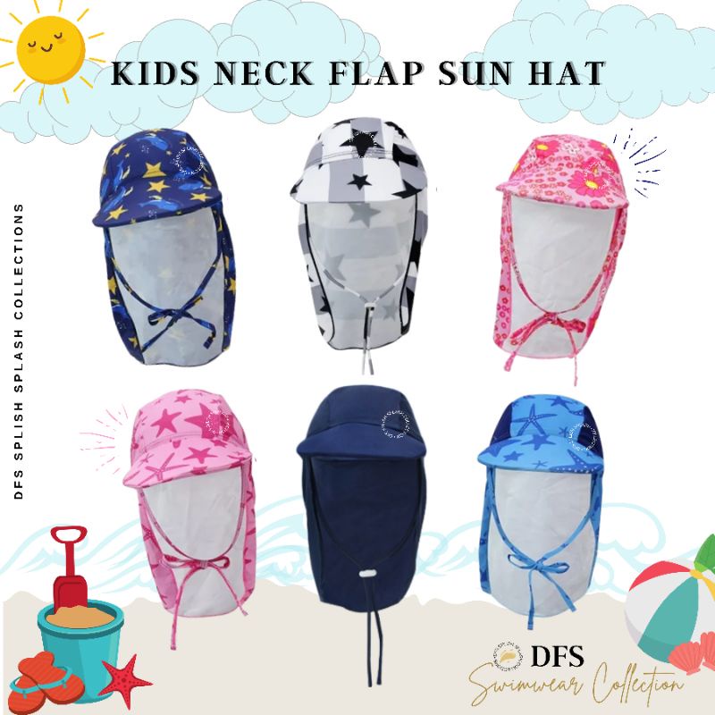 Jual KIDS NECK FLAP SUNHAT - Topi Pantai Anak | Shopee Indonesia