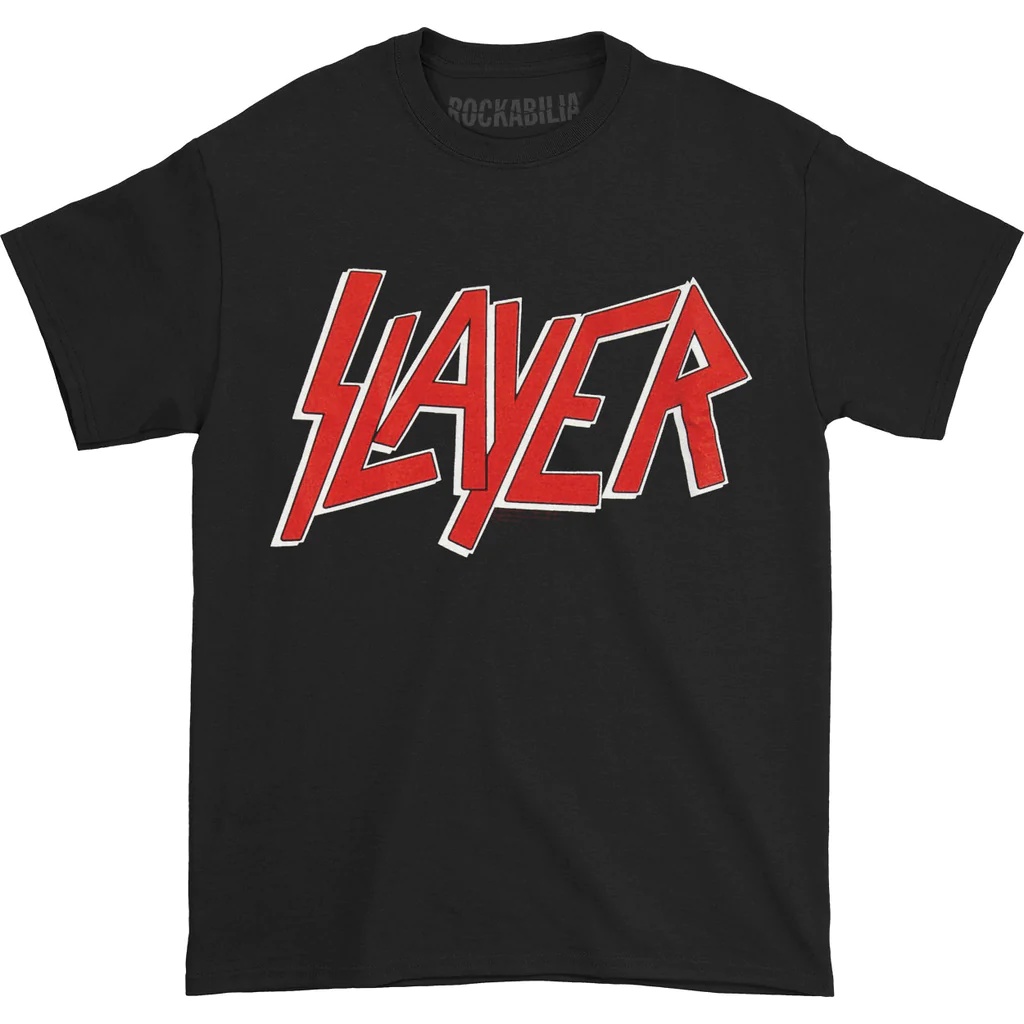 Jual Baju Band - Slayer Logo T-Shirt & Kaos Tanpa Jaitan Samping - Pria ...