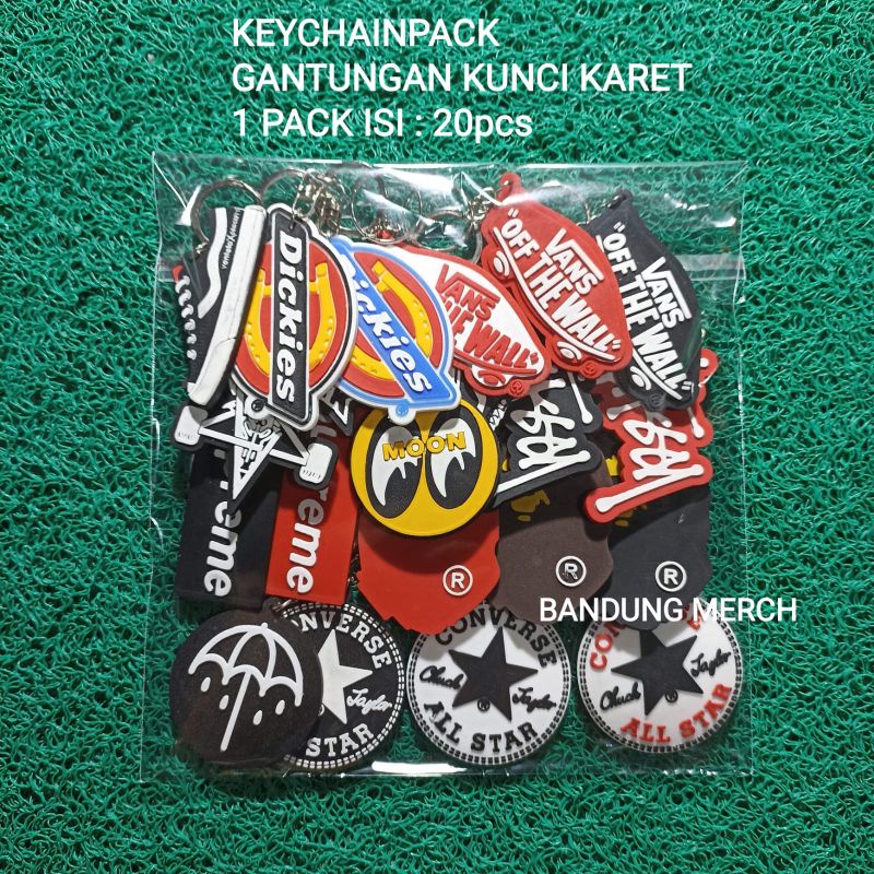 Jual GANTUNGAN KUNCI PACK / KEYCHAIN KARET ( SATU PACK ISI 20pcs ...