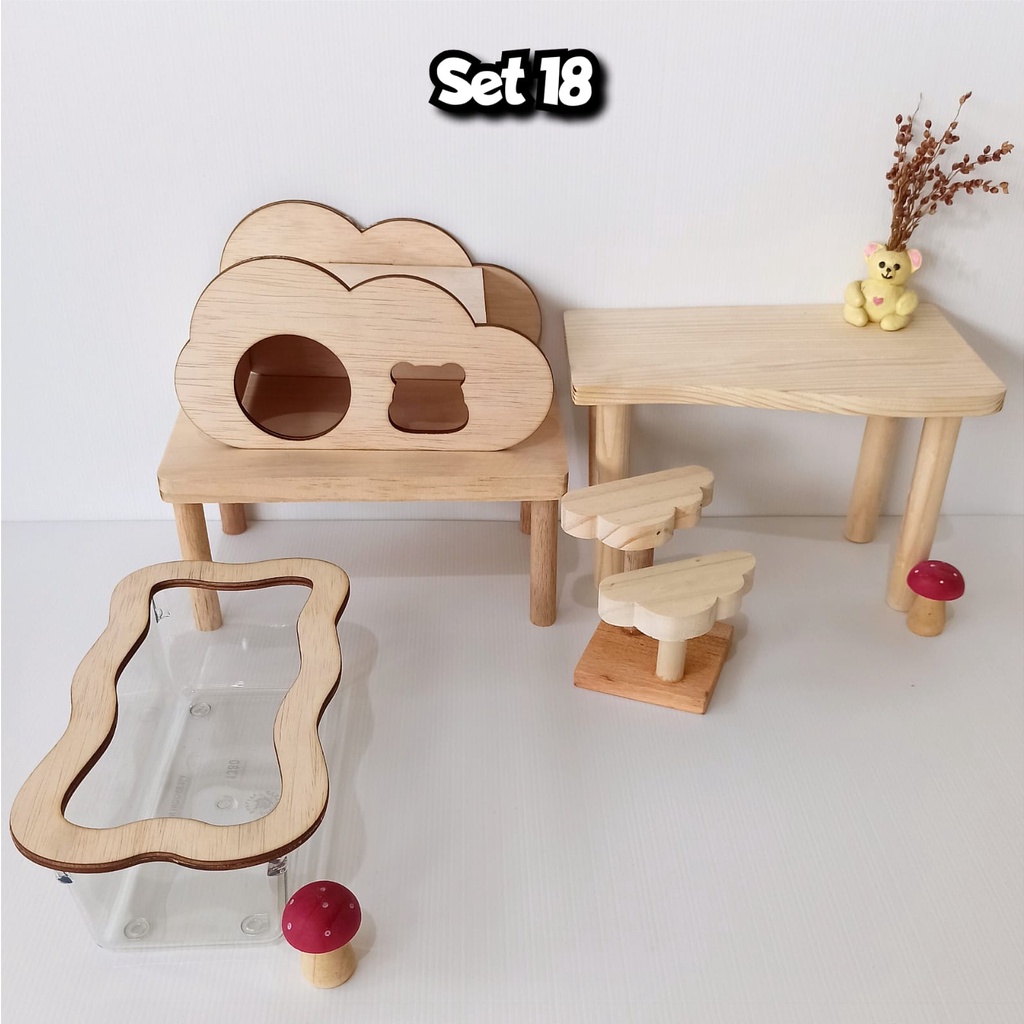 Jual Set Perlengkapan Dekorasi Kandang Meja Platform Tangga Jembatan ...