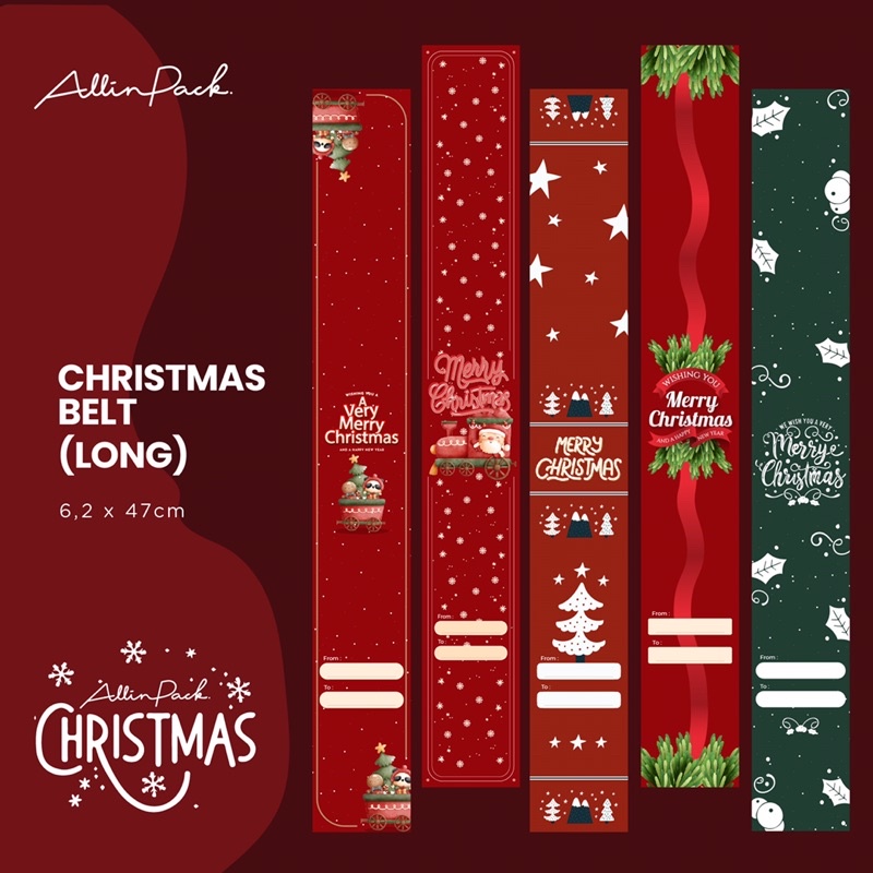 Jual ISI 15 Paper Belt Christmas PANJANG finishing GLOSSY Paper sleeve ...