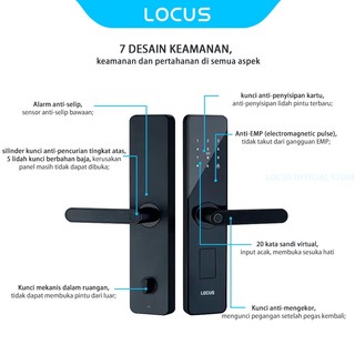 Jual Locus L3 smart door lock sidik jari, kunci pintu digital,kunci pintar, fingerprint/password ...