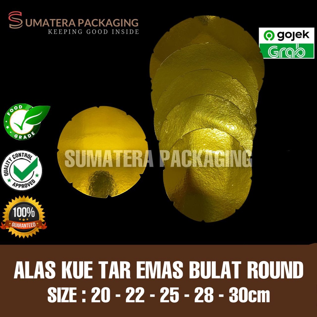 Jual TATAKAN ALAS KUE EMAS BULAT 18 20 22 25 27 30 35 cm alastar papan ...