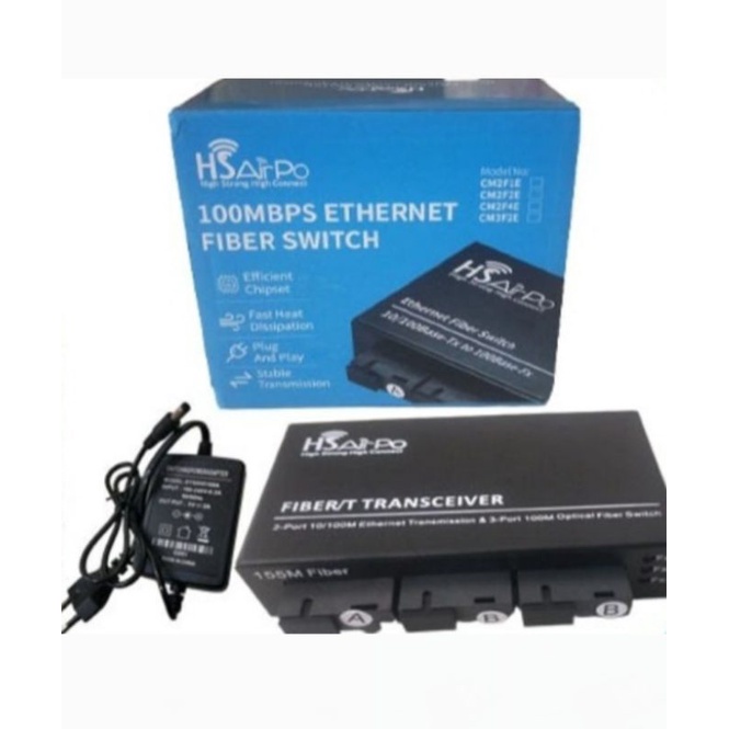 Jual HSAirPo CM3F2E 3 Fo 2 Lan Media Converter Fiber Optik 3Fo 2Lan HS ...