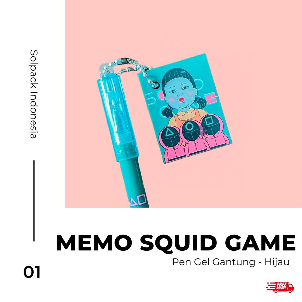 Jual Pen Gel Gantung Memo Squid Game - Hitam | Shopee Indonesia