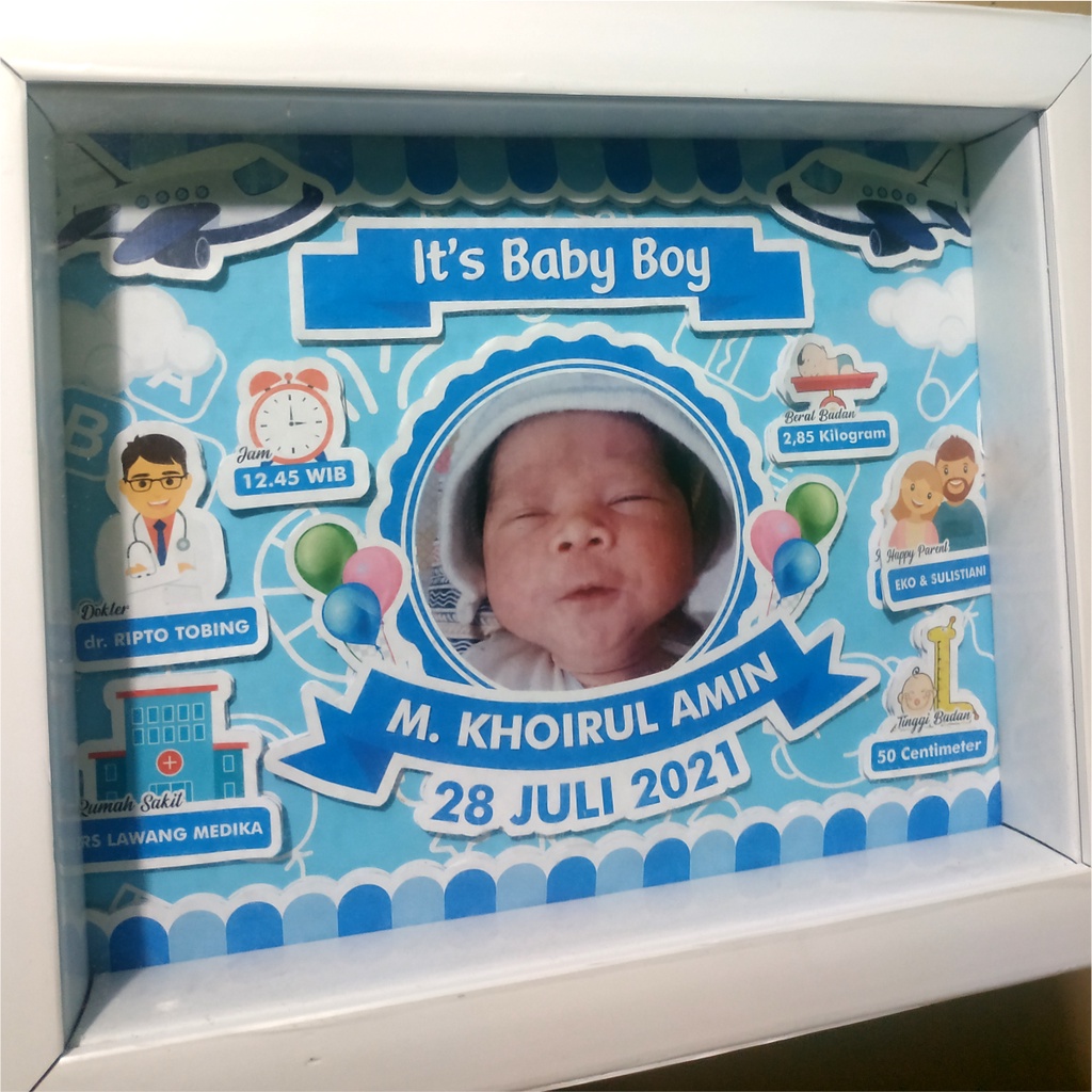 Jual Biodata Bayi 3D Bingkai 3D Biodata Anak Laki-laki / Perempuan ...