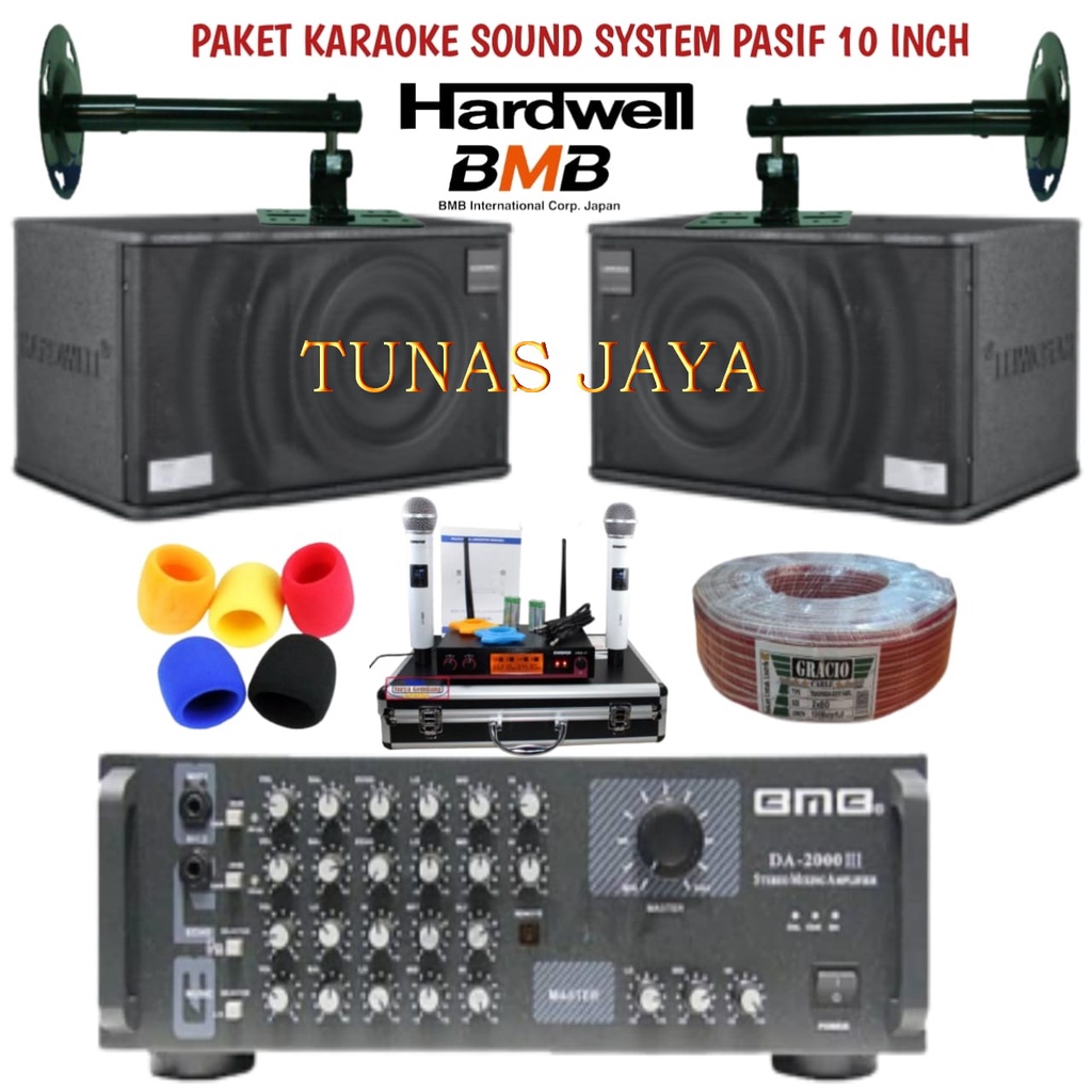 Jual paket karaoke speaker pasif hardwell pmr10 +BMB DA 2000 III ...