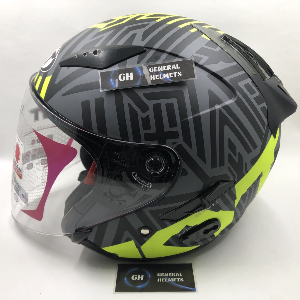 Jual HELM KYT GALAXY FLAT R NEON MATT GORILA GREY YELLOW FLUO DOUBLE ...