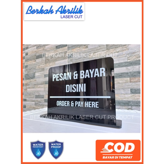 Jual Sign Board Acrylik Pesan & Bayar disini anti air cocok untuk ...