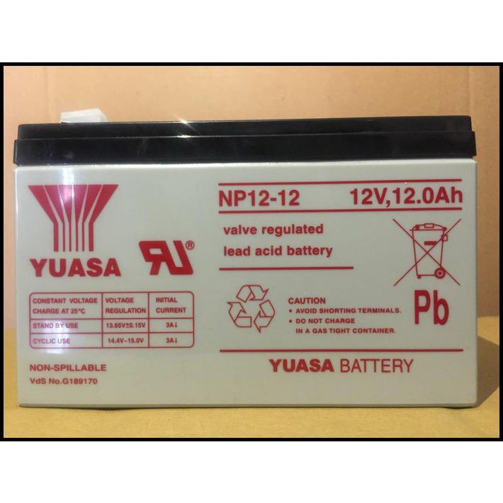 Jual Promo Aki Kering / Baterai Kering/ Aki Vrla Ups Yuasa 12V 12Ah / Np 12-12 | Shopee Indonesia